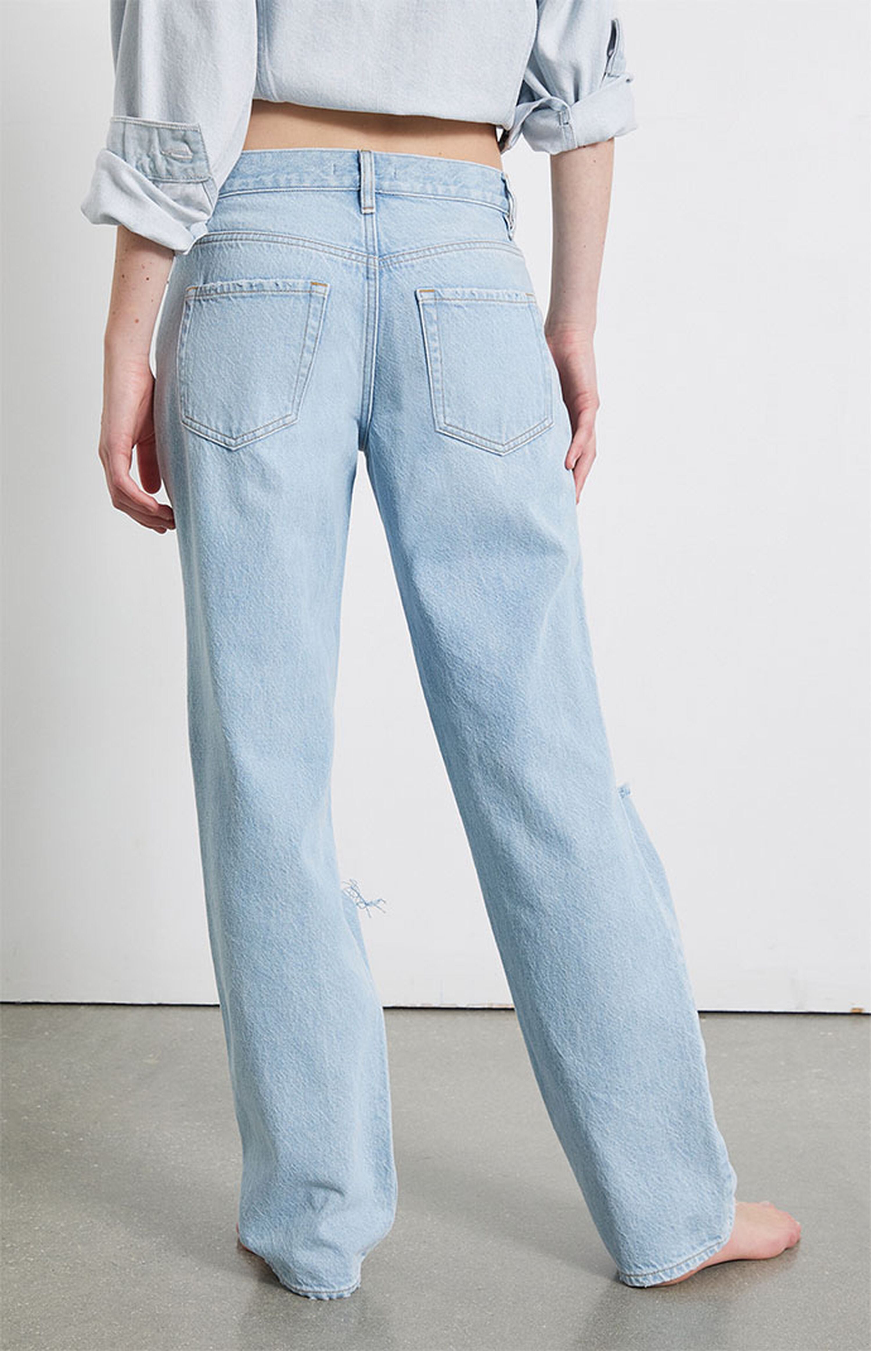 PacSun Eco Light Blue Cutout Boyfriend Jeans | PacSun