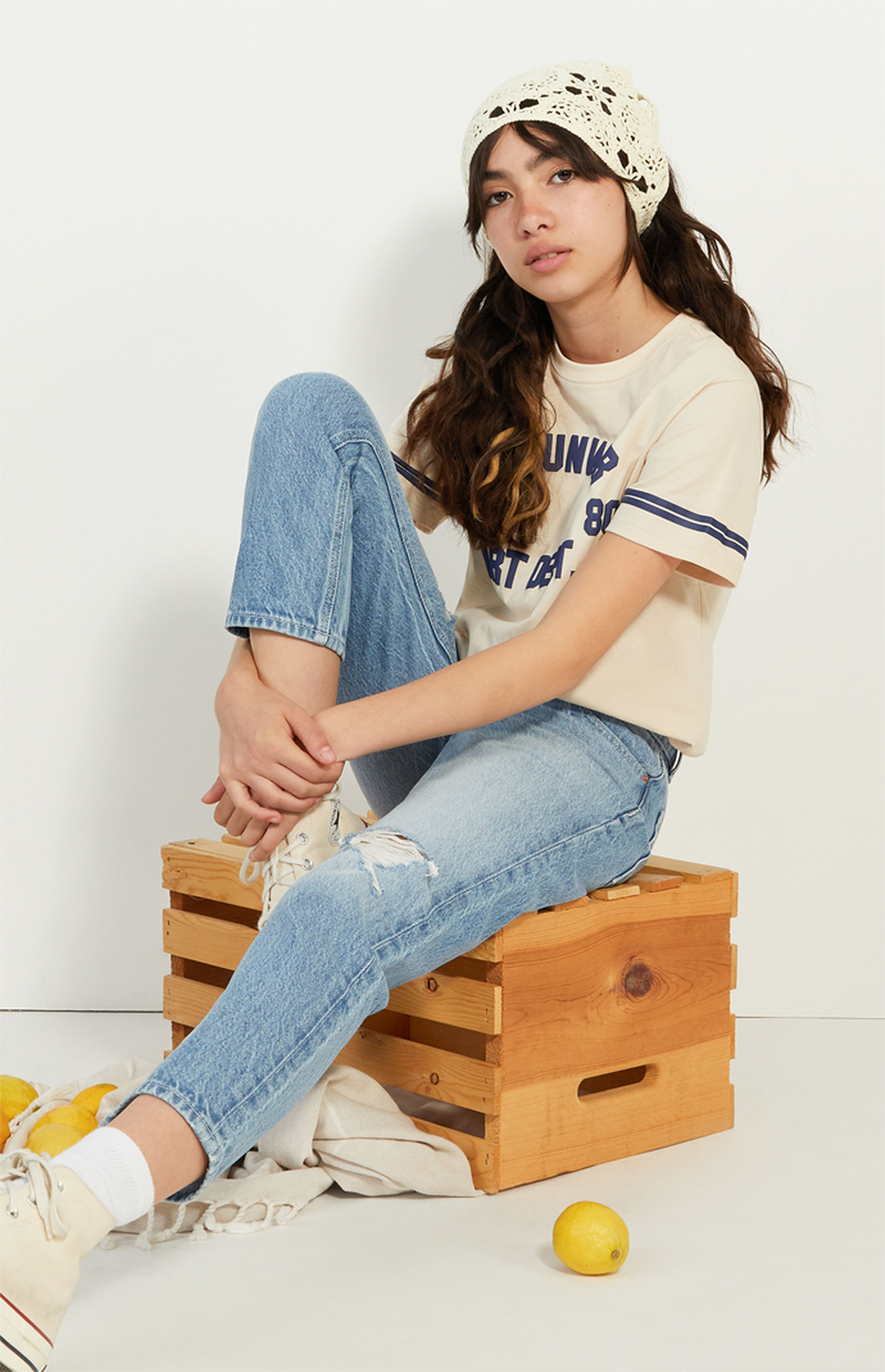 PacSun Kids Medium Indigo Ripped Straight Jeans | PacSun