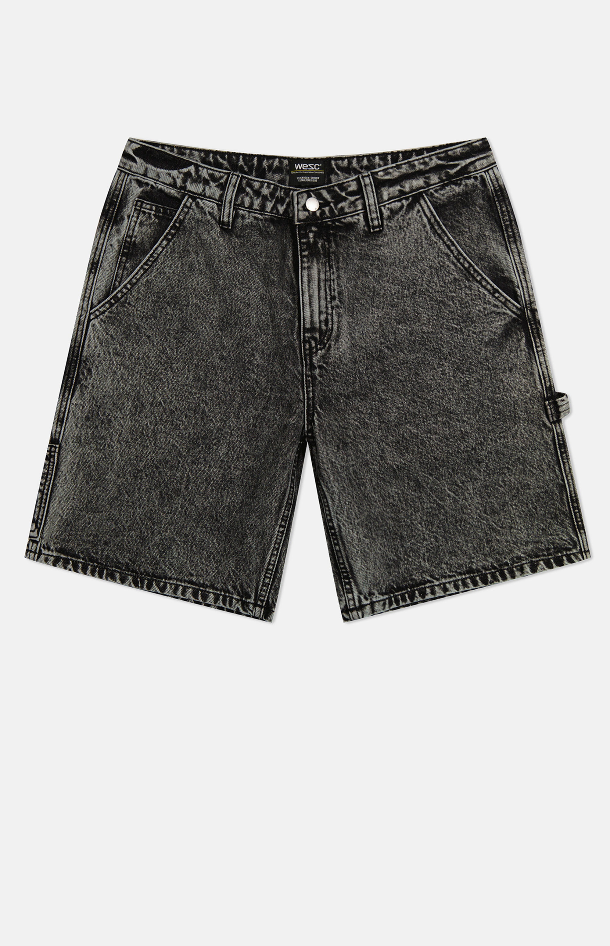 WeSC America Inc Acid Gray Denim Carpenter Baggy Shorts | PacSun