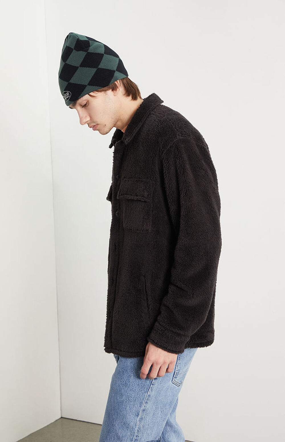 Pacsun Black Fuzzy Shacket | PacSun