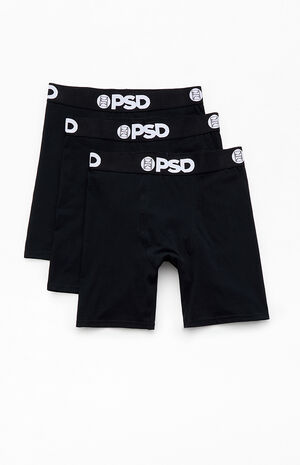 PSD Underwear 3 Pack Black Boxer Briefs | PacSun