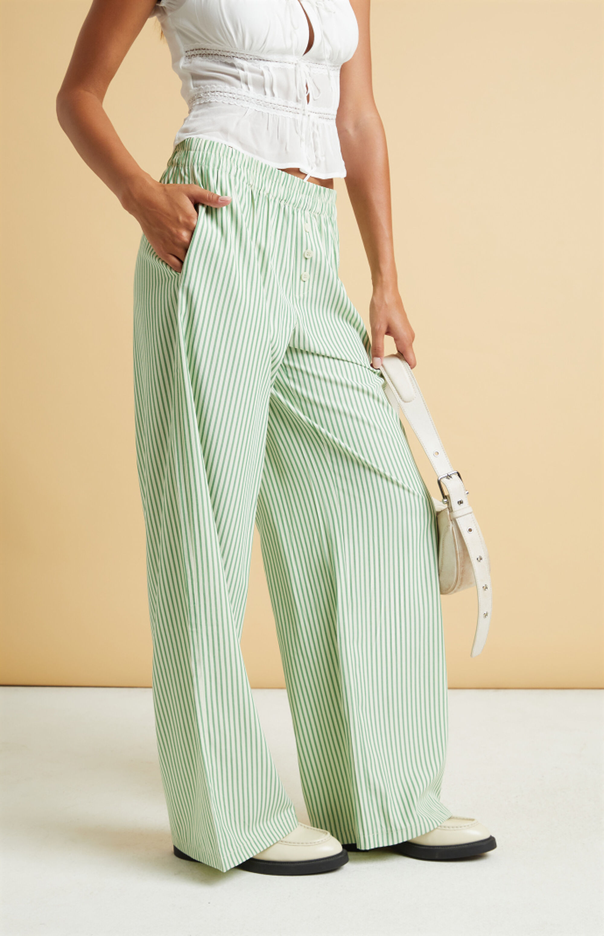 Beverly and Beck Green Striped Boxer Pants | Pacsun