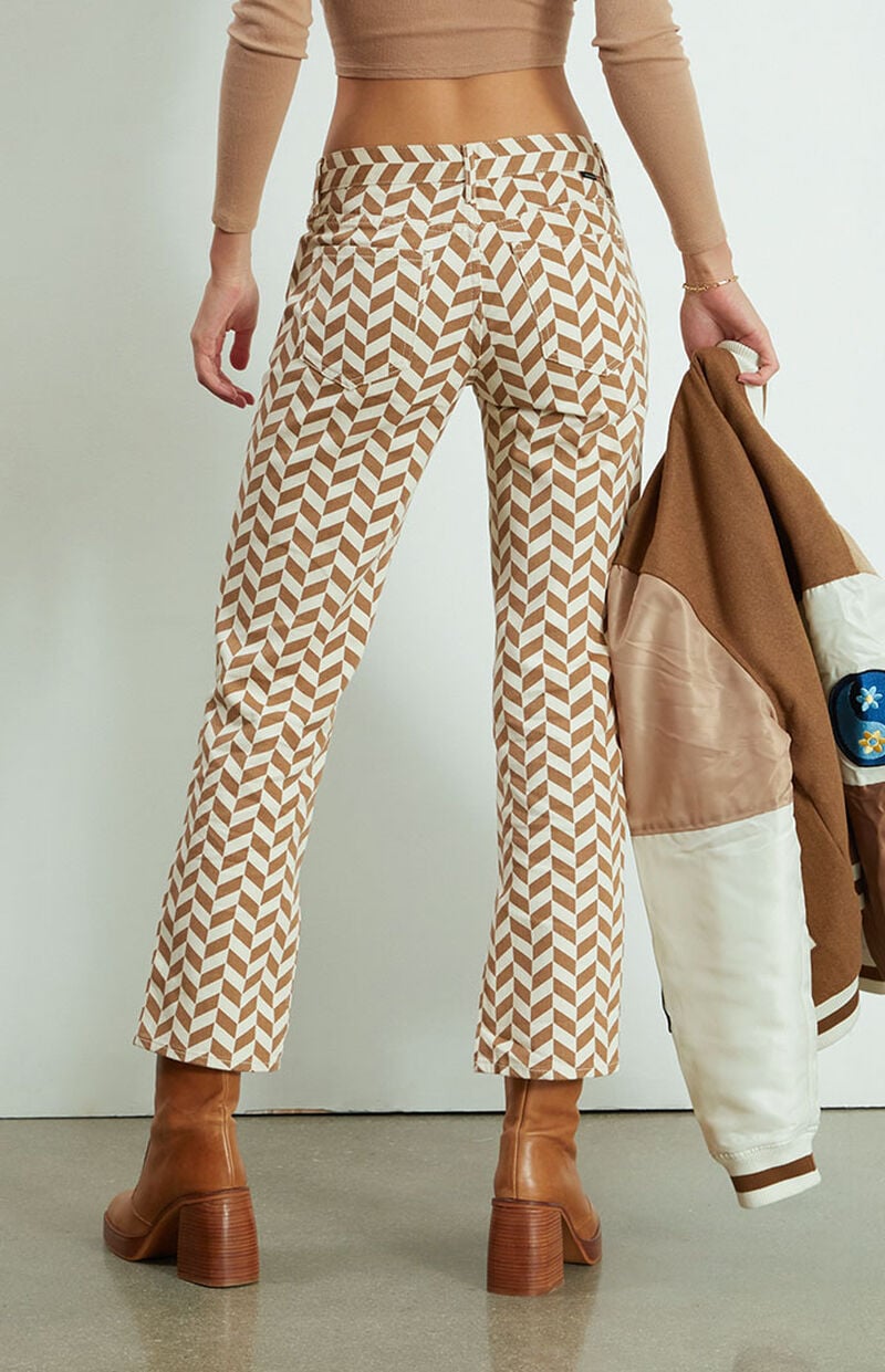 Pacsun Brown Chevron Low Rise Straight Leg Jeans | PacSun