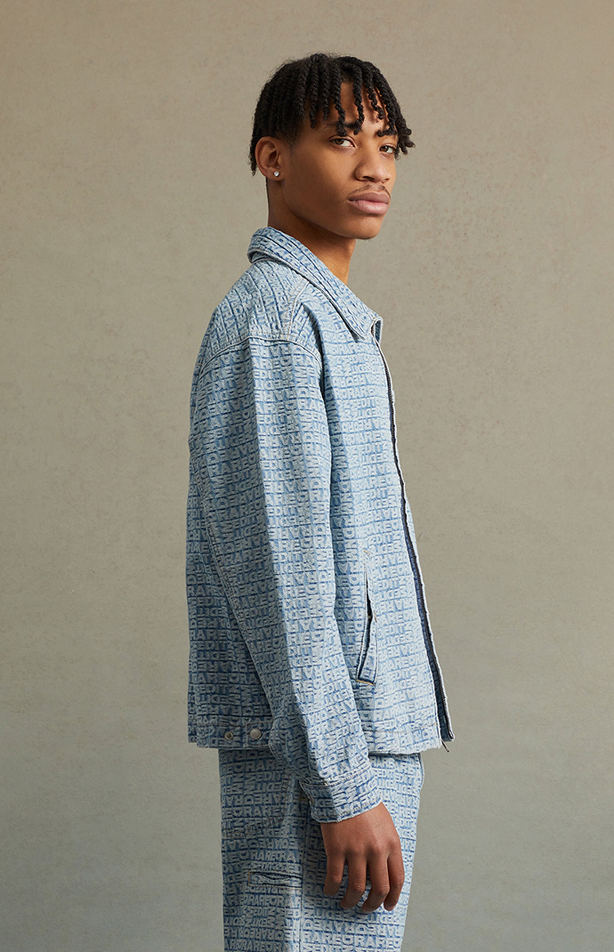 RARE DNM EDIT Jacquard Denim Gas Jacket | Pacsun