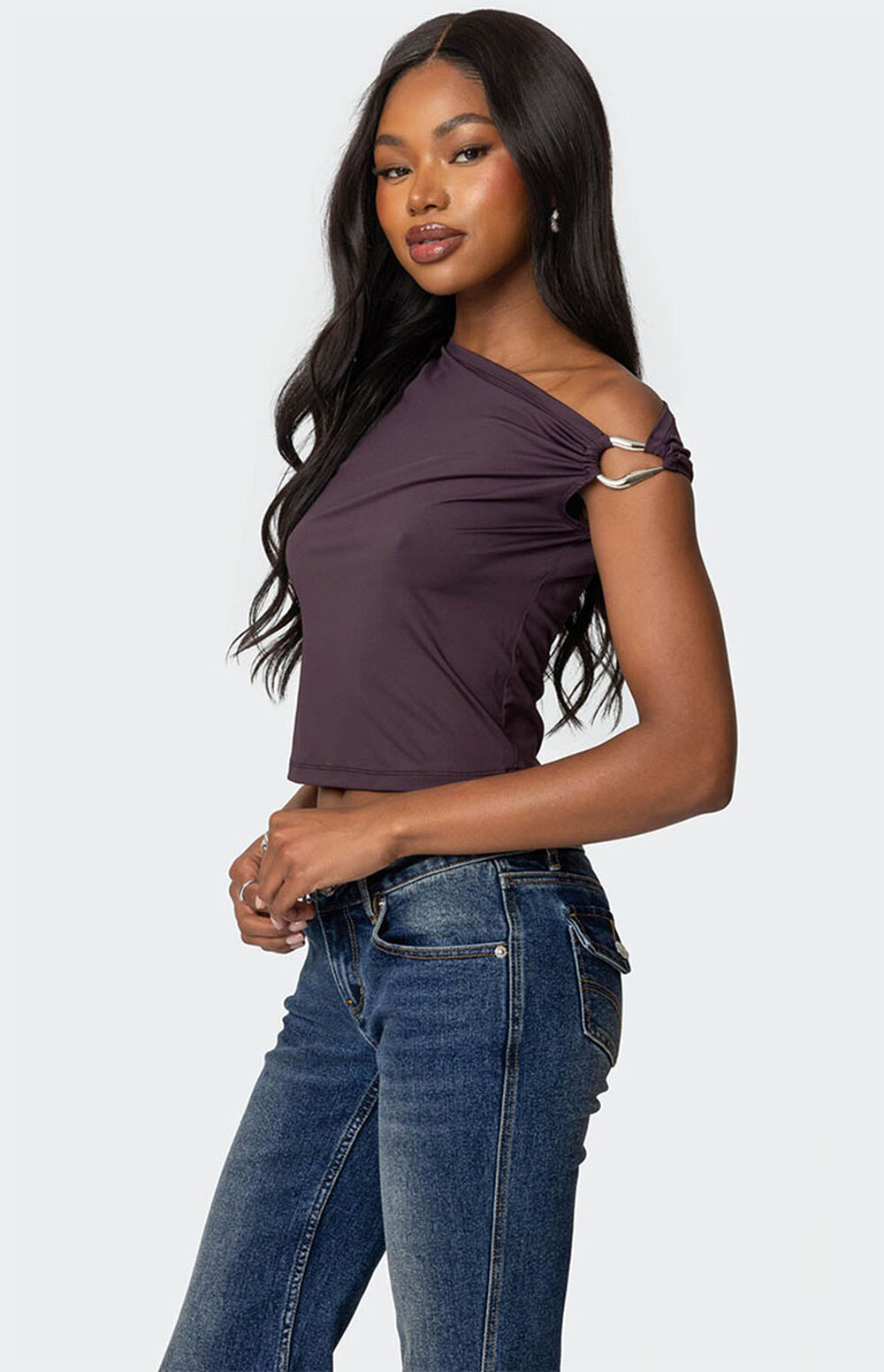 Edikted Abstract Metal Ring Asymmetric Top | Pacsun