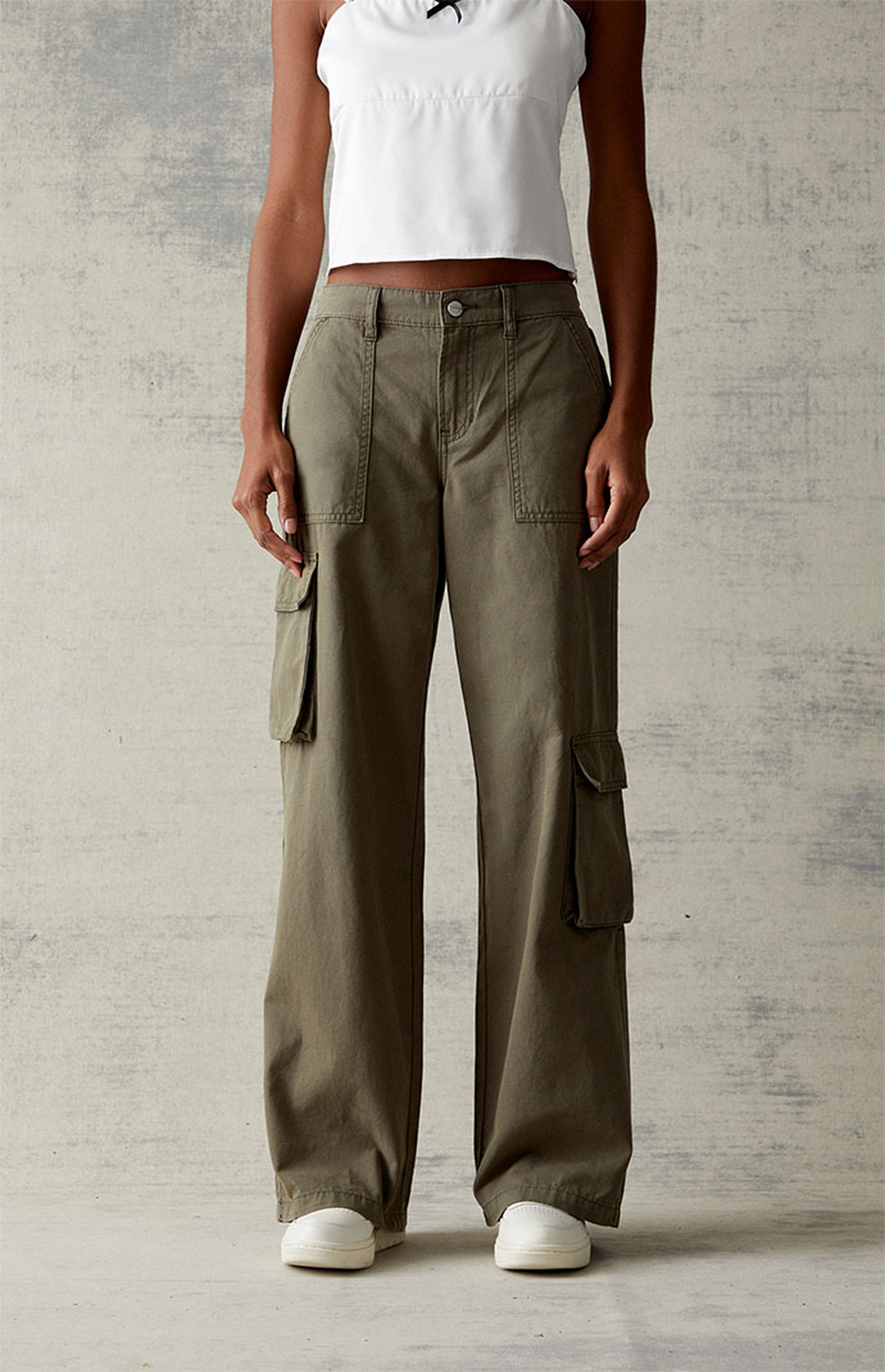 Pacsun Seaweed Wide Leg Cargo Pants | PacSun