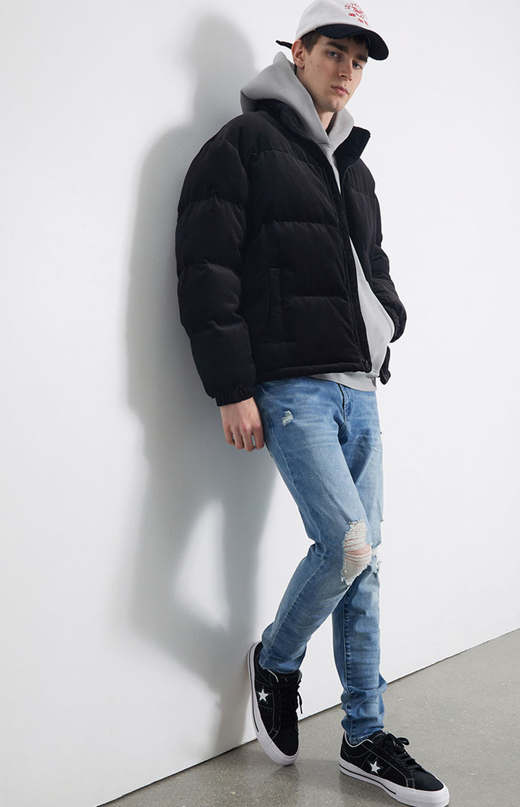 Pacsun Black Corduroy Puffer Jacket | PacSun