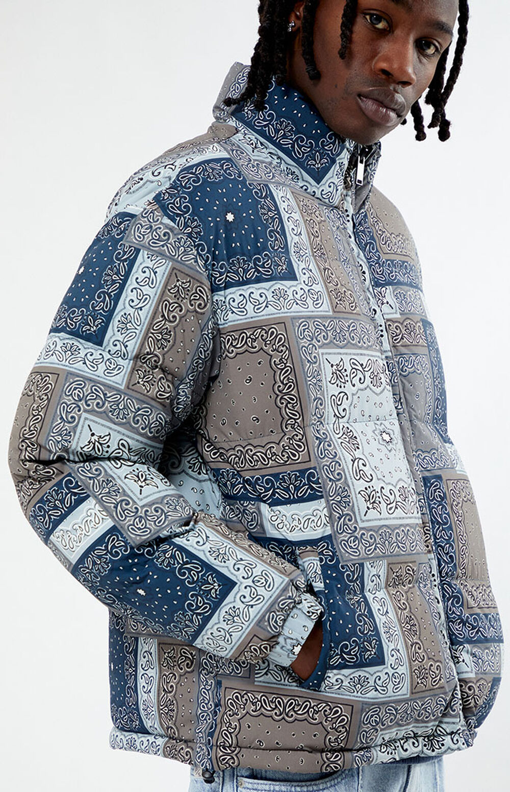 Pacsun Patchwork Paisley Puffer Jacket | PacSun