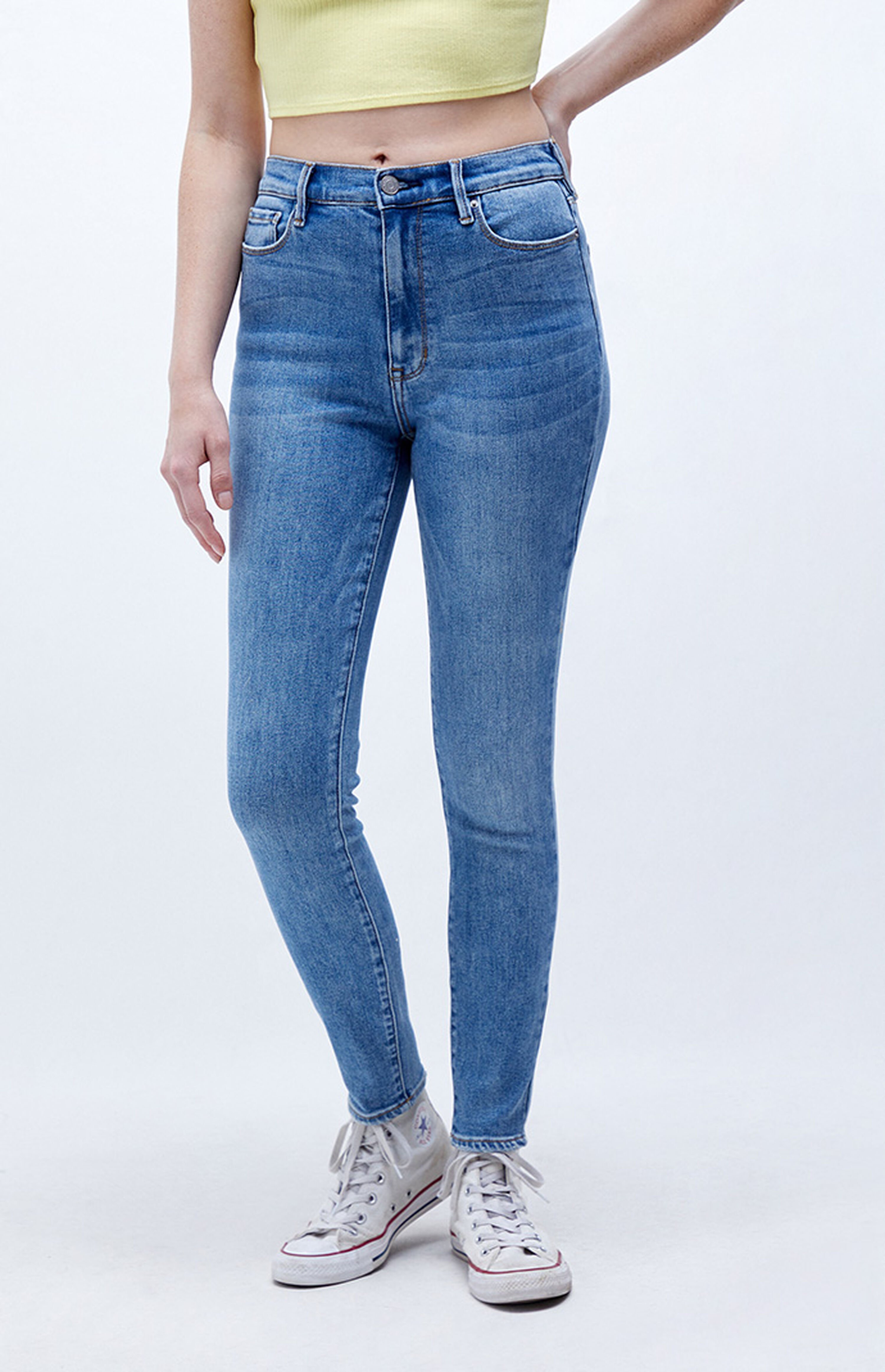 Pacsun Perfect Blue Super High Waisted Jeggings | PacSun