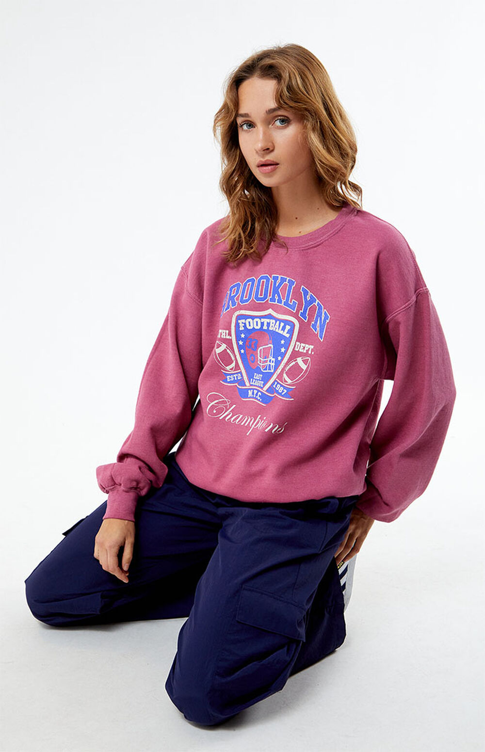 Golden Hour Brooklyn Football Champion Crew Neck Sweatshirt | Pacsun