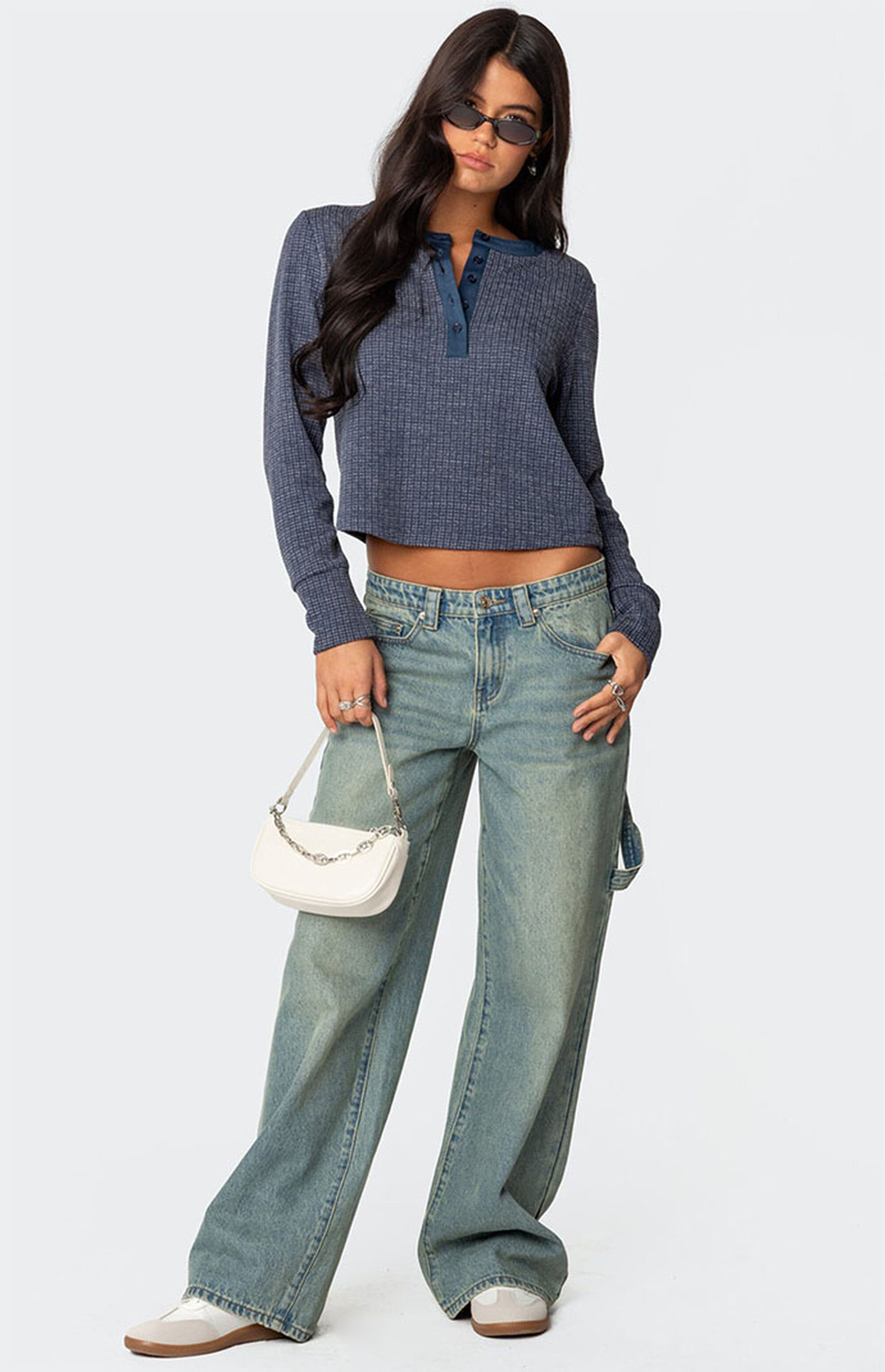 Edikted Ruth Henley Waffle Top | PacSun