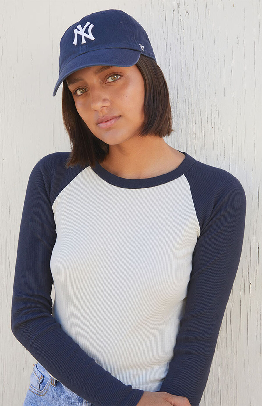 John Galt White & Black Bella Colorblock Long Sleeve Top | PacSun