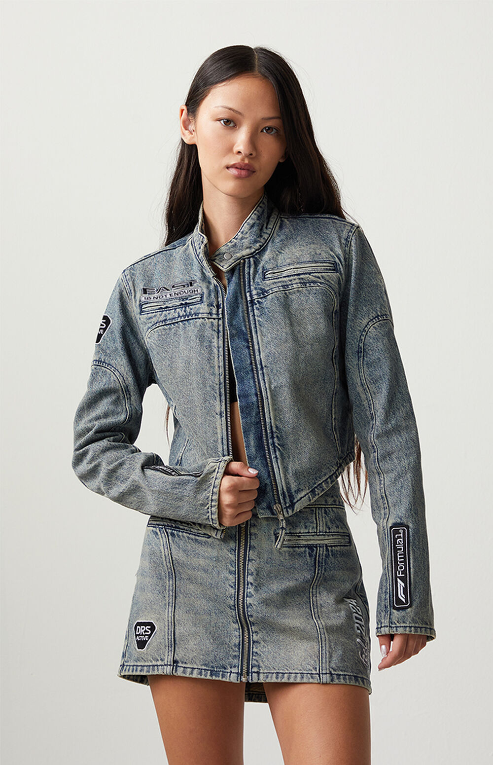Formula 1 x PacSun Denim Moto Jacket | PacSun