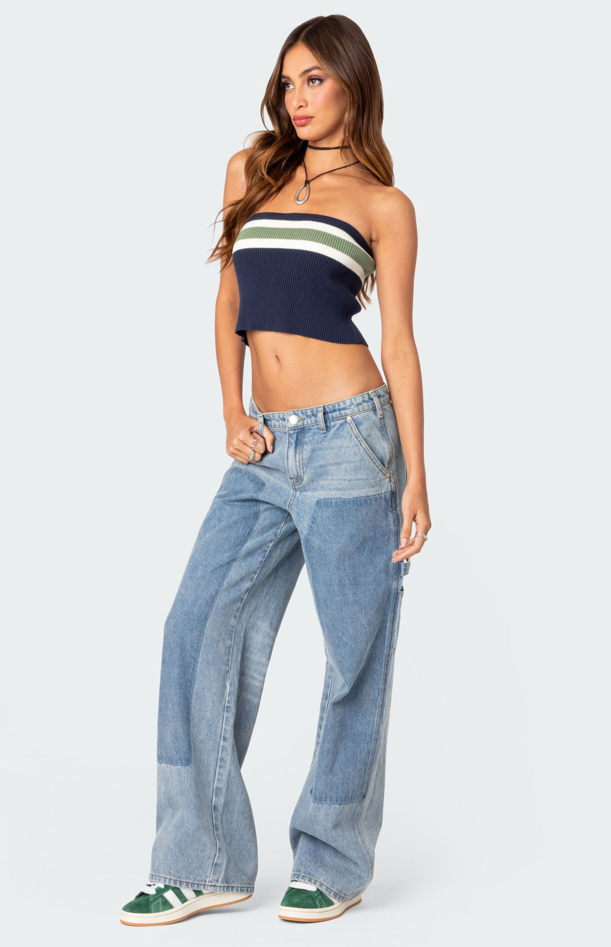 Edikted Faded Wash Low Rise Carpenter Jeans | PacSun