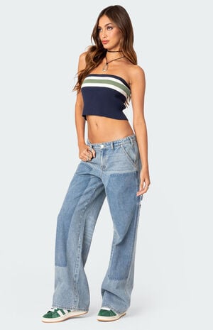 Edikted Faded Wash Low Rise Carpenter Jeans | PacSun