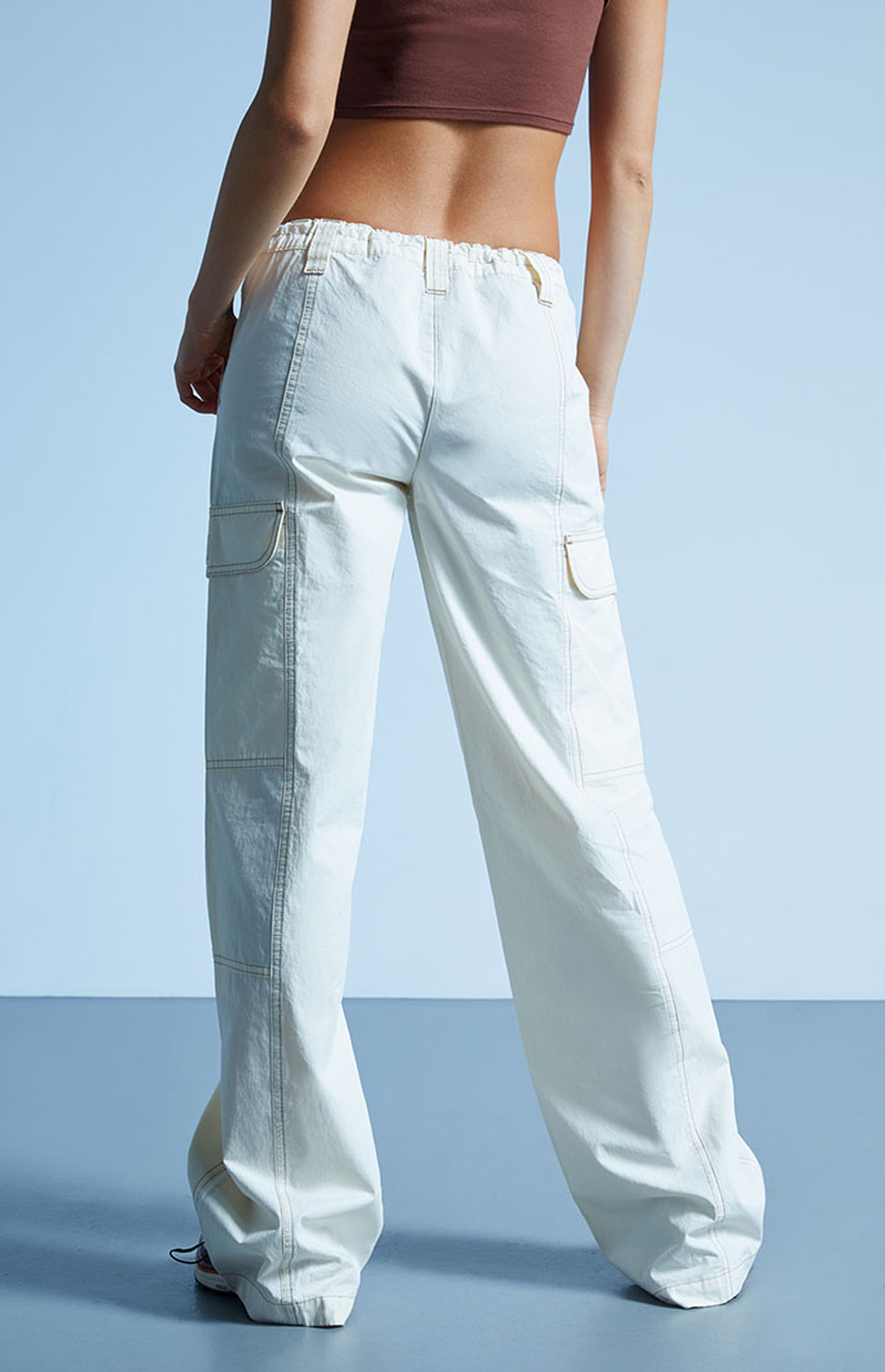 Pacsun Bone Low Rise Puddle Cargo Pants | PacSun