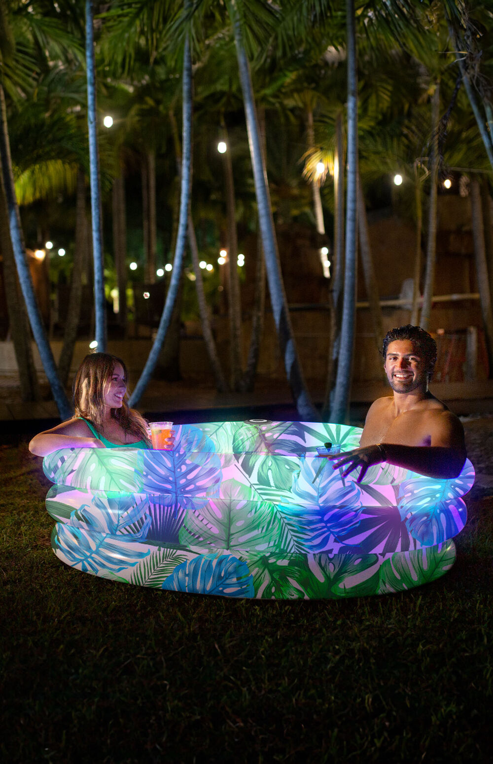 Pool Candy Tropical Palms Illuminated LED Pool with Bluetooth Speaker ...