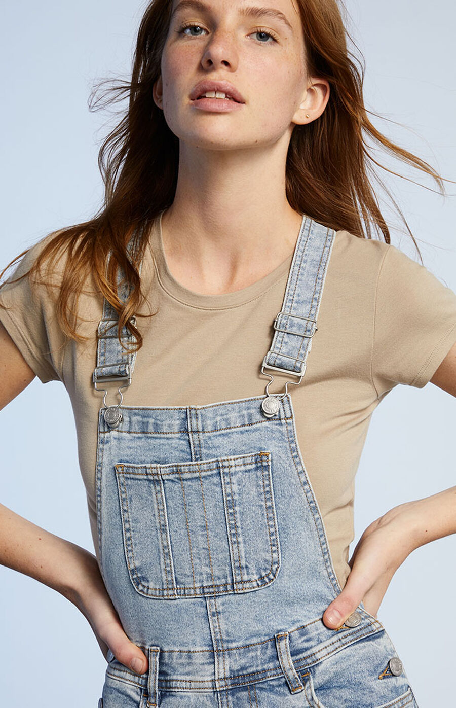 Pacsun Light Blue Denim Flare Overalls | PacSun