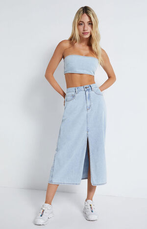 WEWOREWHAT Denim Bandeau Top | PacSun