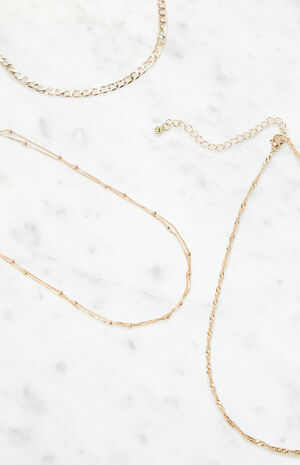 LA Hearts 3 Pack Chain Layer Necklaces | Pacsun