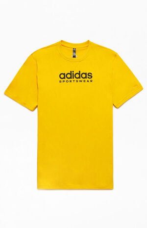 adidas Yellow All SZN Logo T-Shirt | PacSun