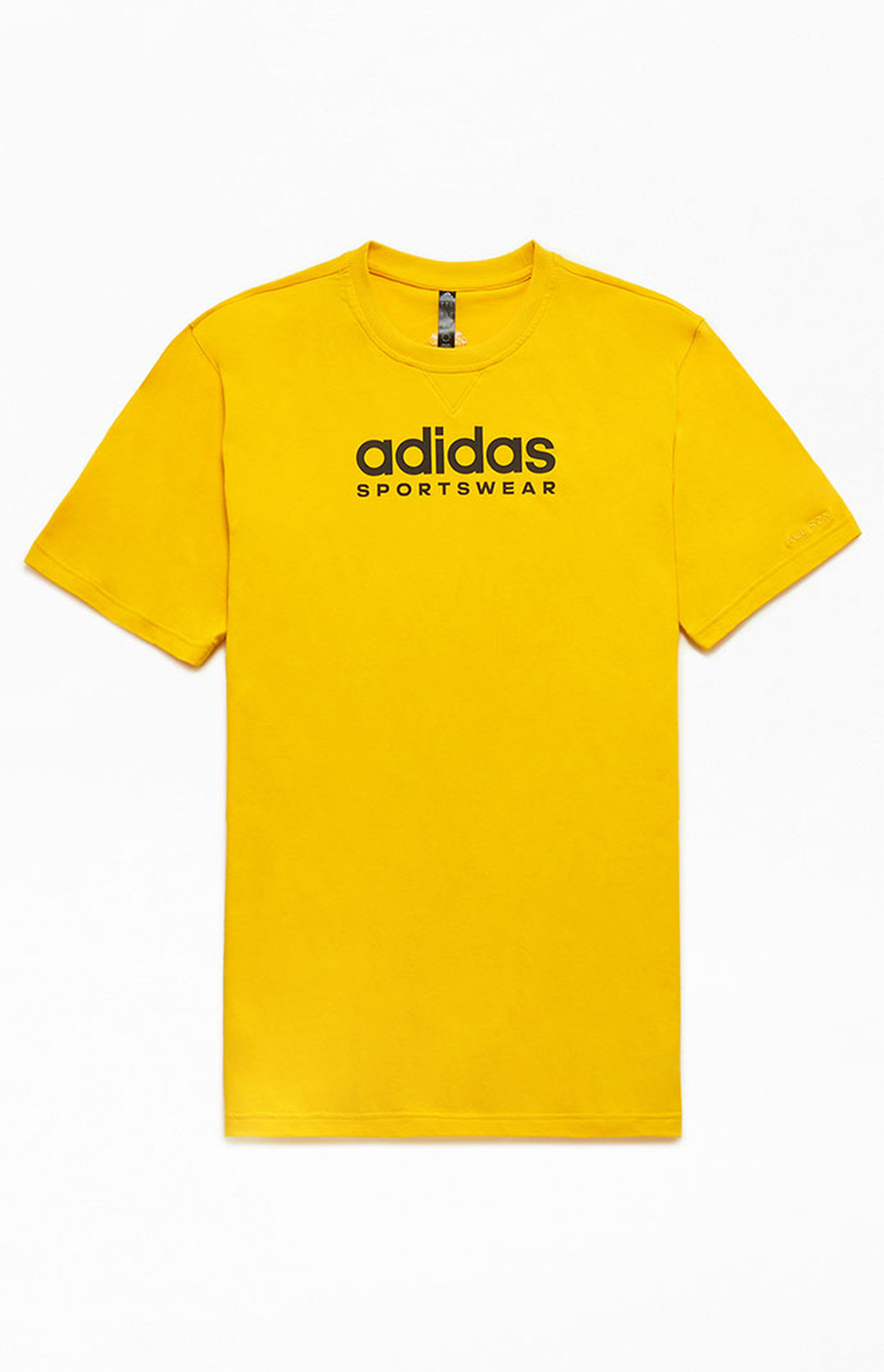 adidas Yellow All SZN Logo T-Shirt | PacSun