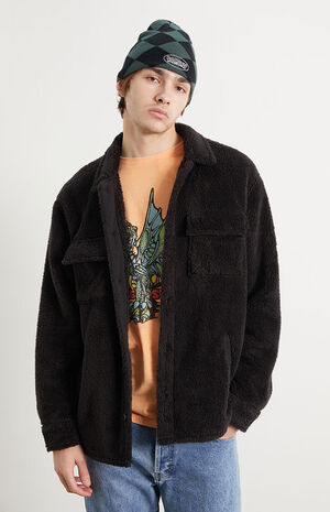Pacsun Black Fuzzy Shacket | PacSun