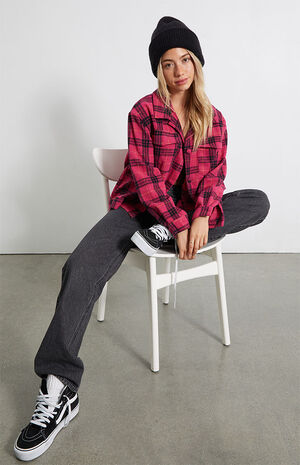 Daisy Street Brushed Check Shacket | PacSun