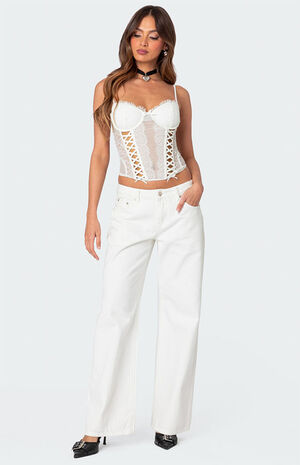 Edikted Becki Sheer Lace Cupped Corset | PacSun