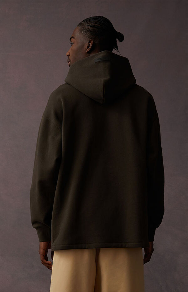 Fear of God Essentials Off Black Relaxed Hoodie | PacSun