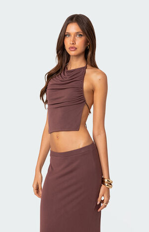 Edikted Kenzie Draped Open Back Top | PacSun