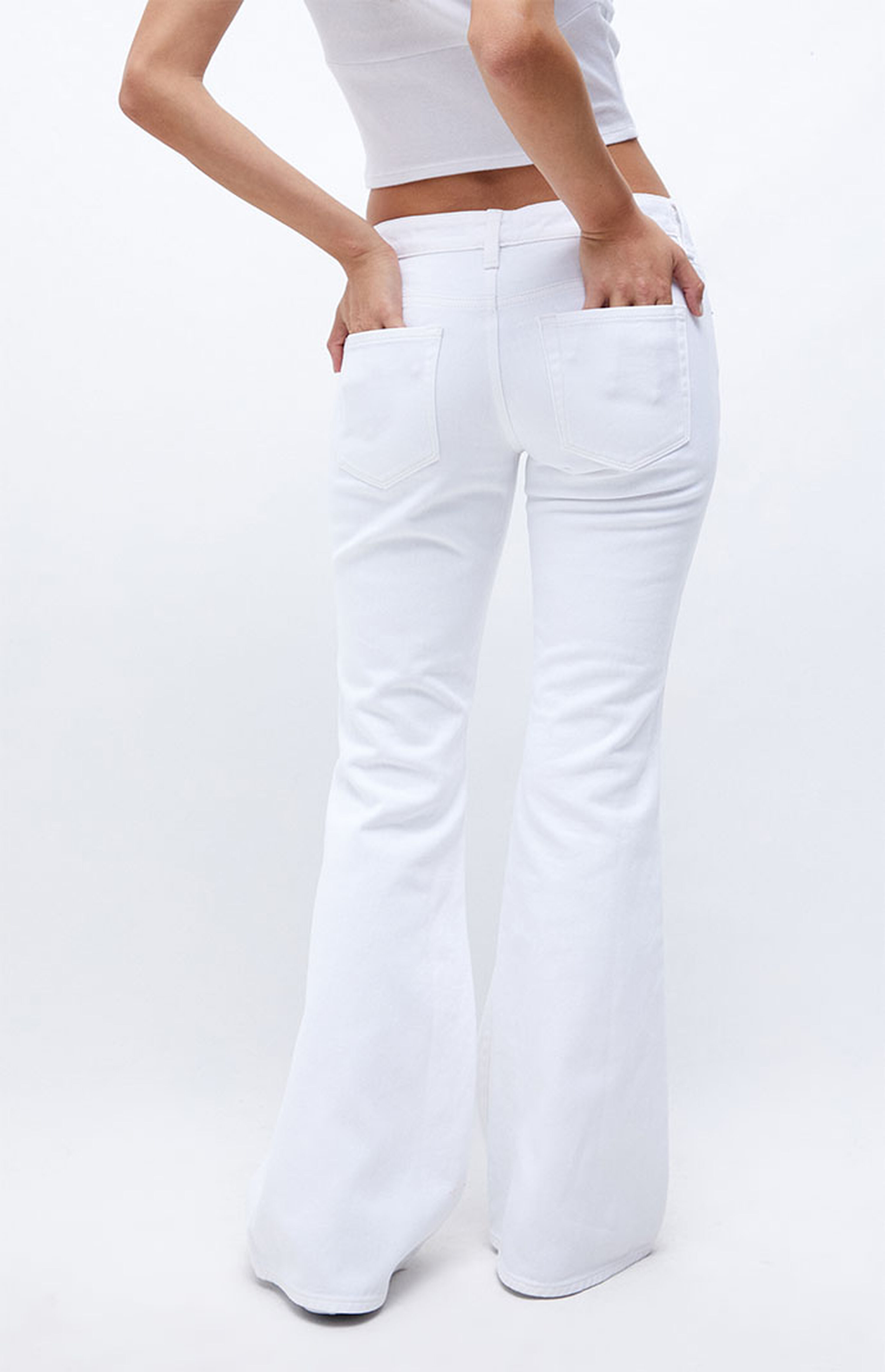 Pacsun White Low Rise Flare Jeans | PacSun