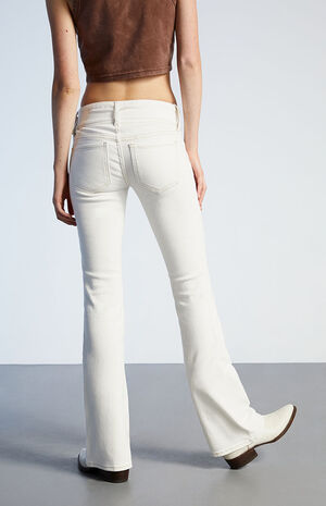 Pacsun White Belted Low Rise Bootcut Jeans | PacSun