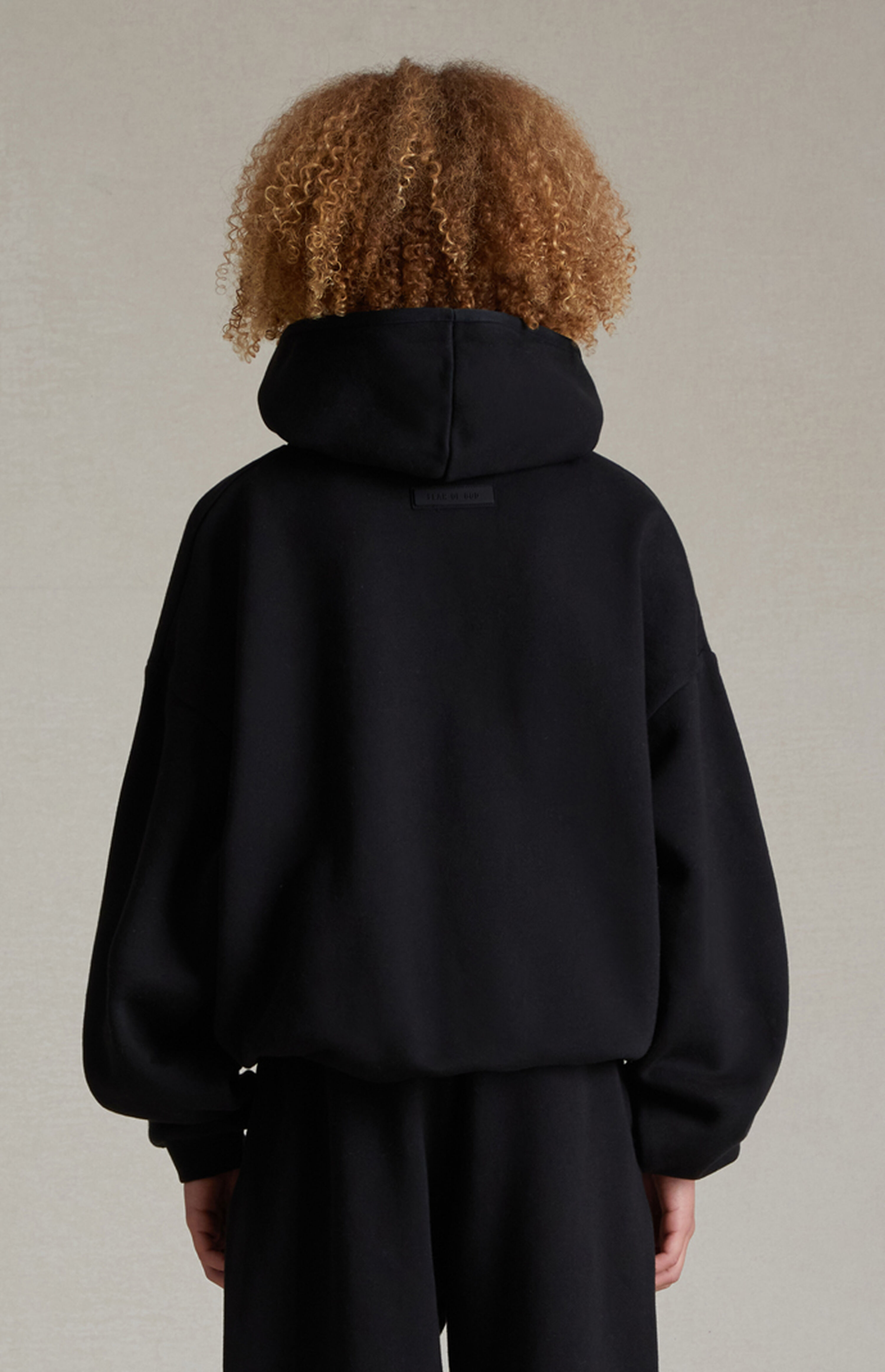 Kids Fear of God Essentials Jet Black Hoodie | PacSun
