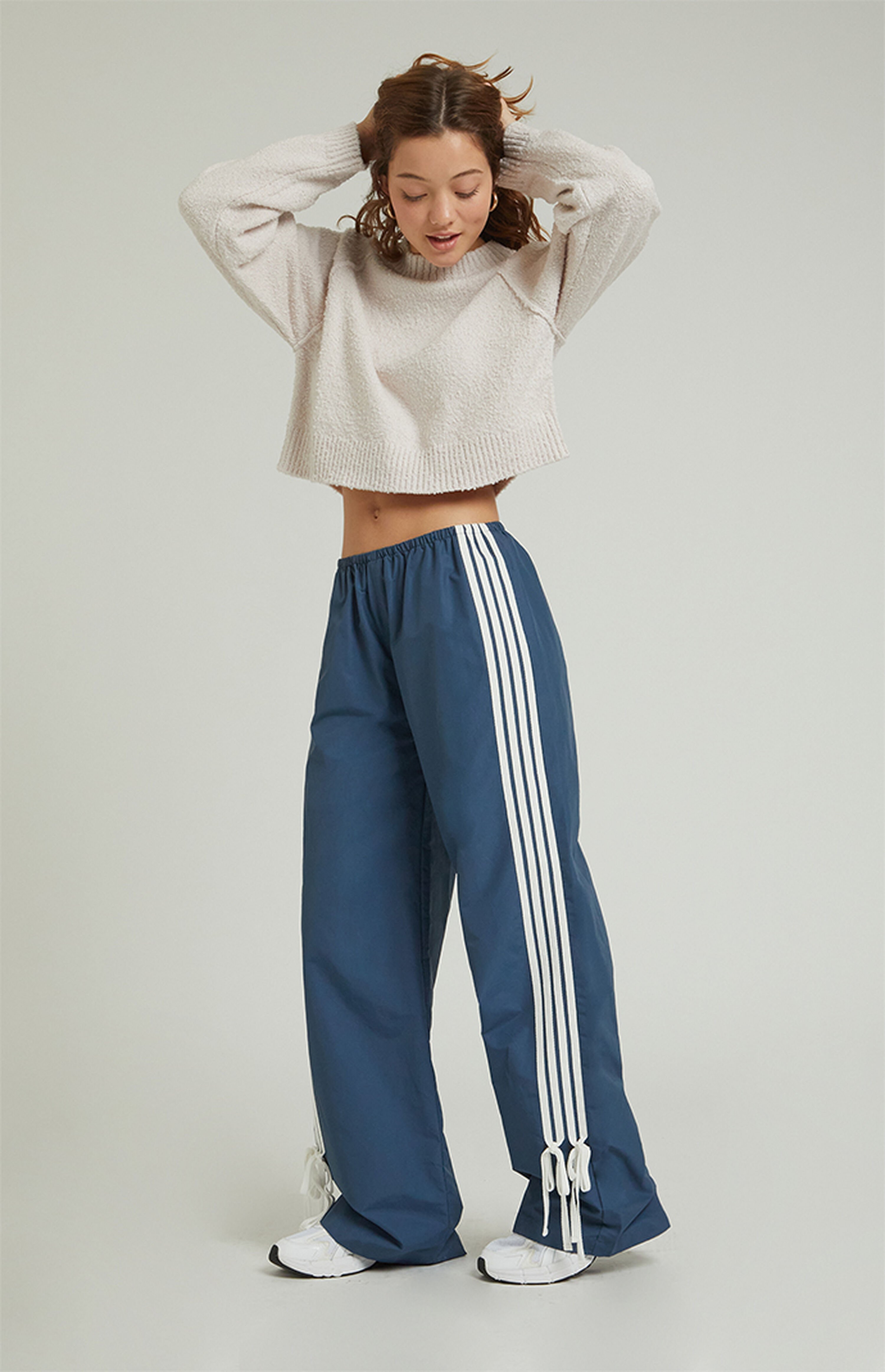 PacSun Navy Wide Leg Track Pants | PacSun