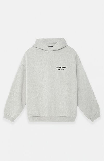 Fear of God ESSENTIALS Light Heather Grey Fleece Hoodie | PacSun