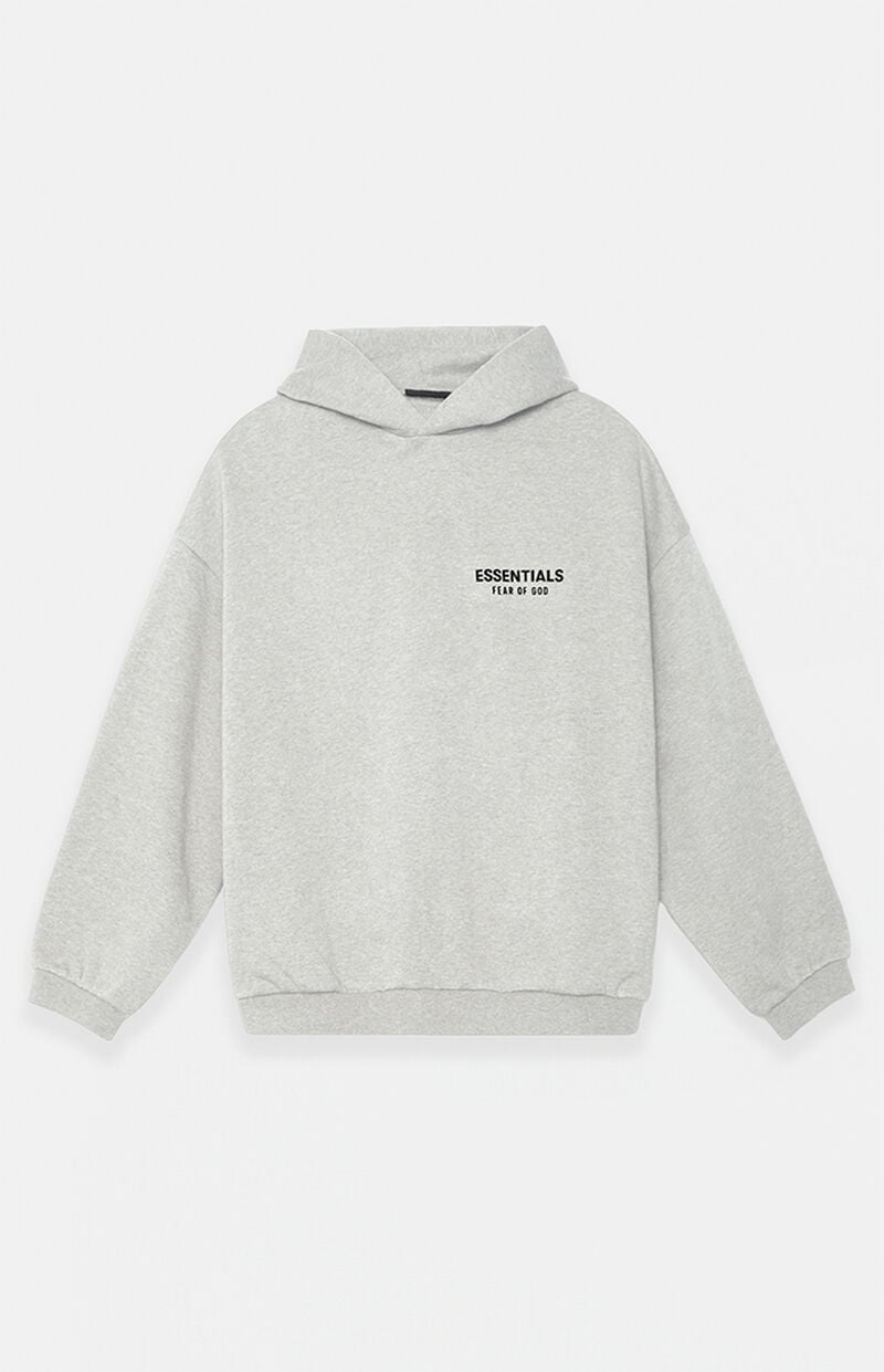 Fear of God ESSENTIALS Light Heather Grey Fleece Hoodie | PacSun