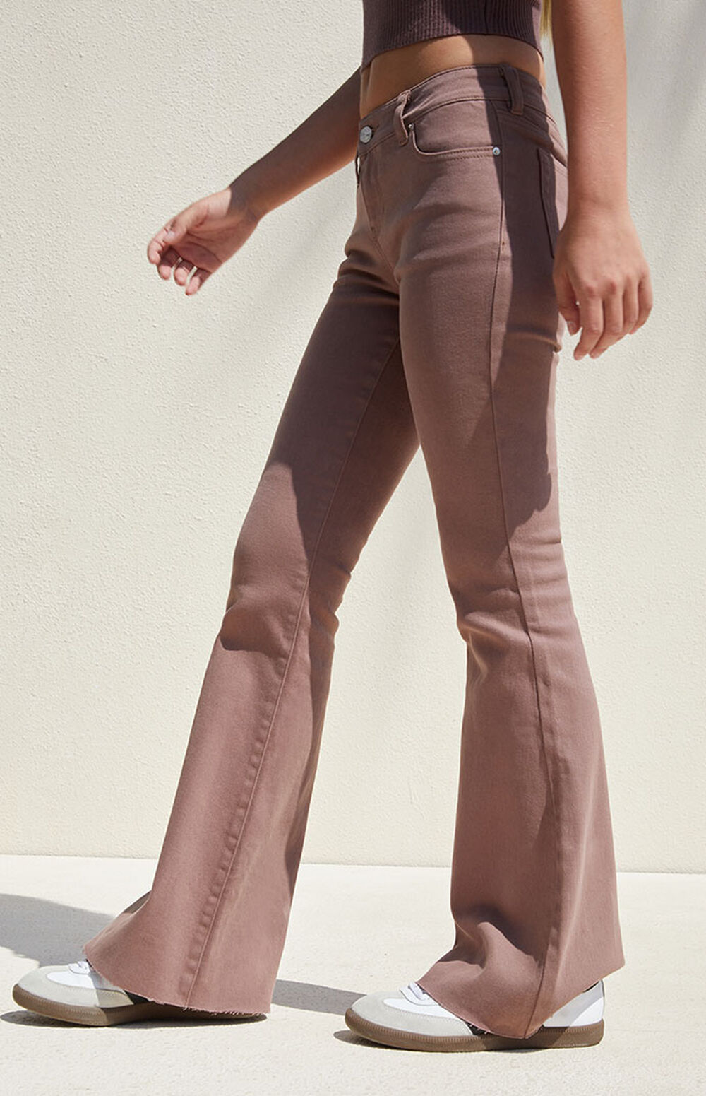 Pacsun Brown Stretch Low Rise Flare Jeans | PacSun
