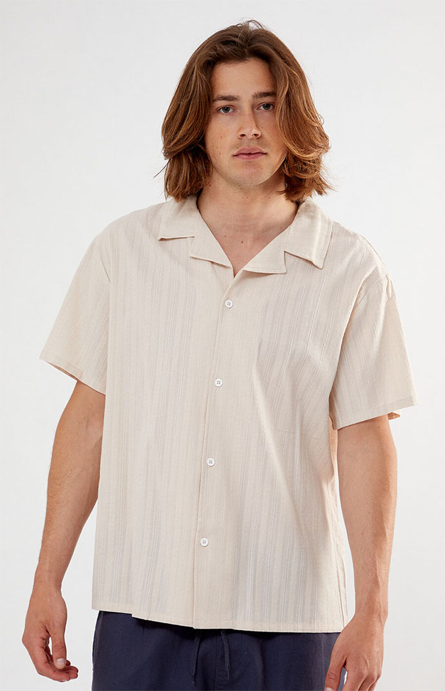 PacSun Pointelle Texture Woven Camp Shirt | PacSun