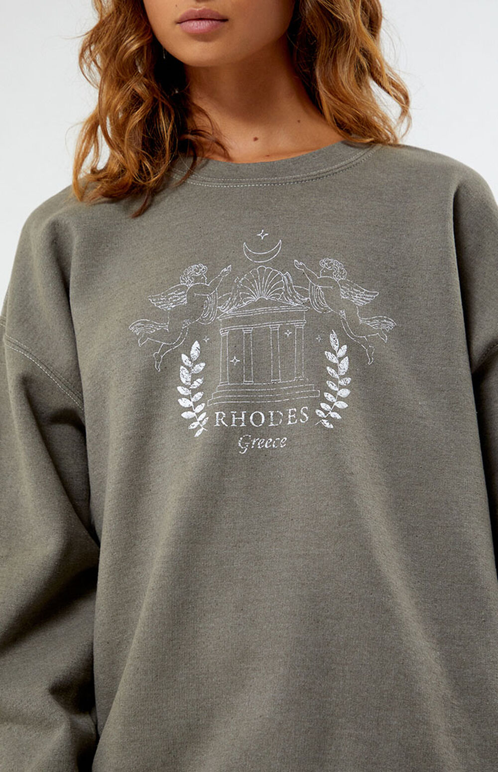 Golden Hour Rhodes Greece Angel Crew Neck Sweatshirt | PacSun