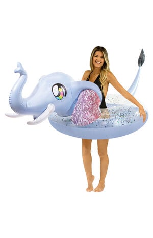 PoolCandy Inflatable 48" Jumbo Glitter Elephant Pool Tube | PacSun