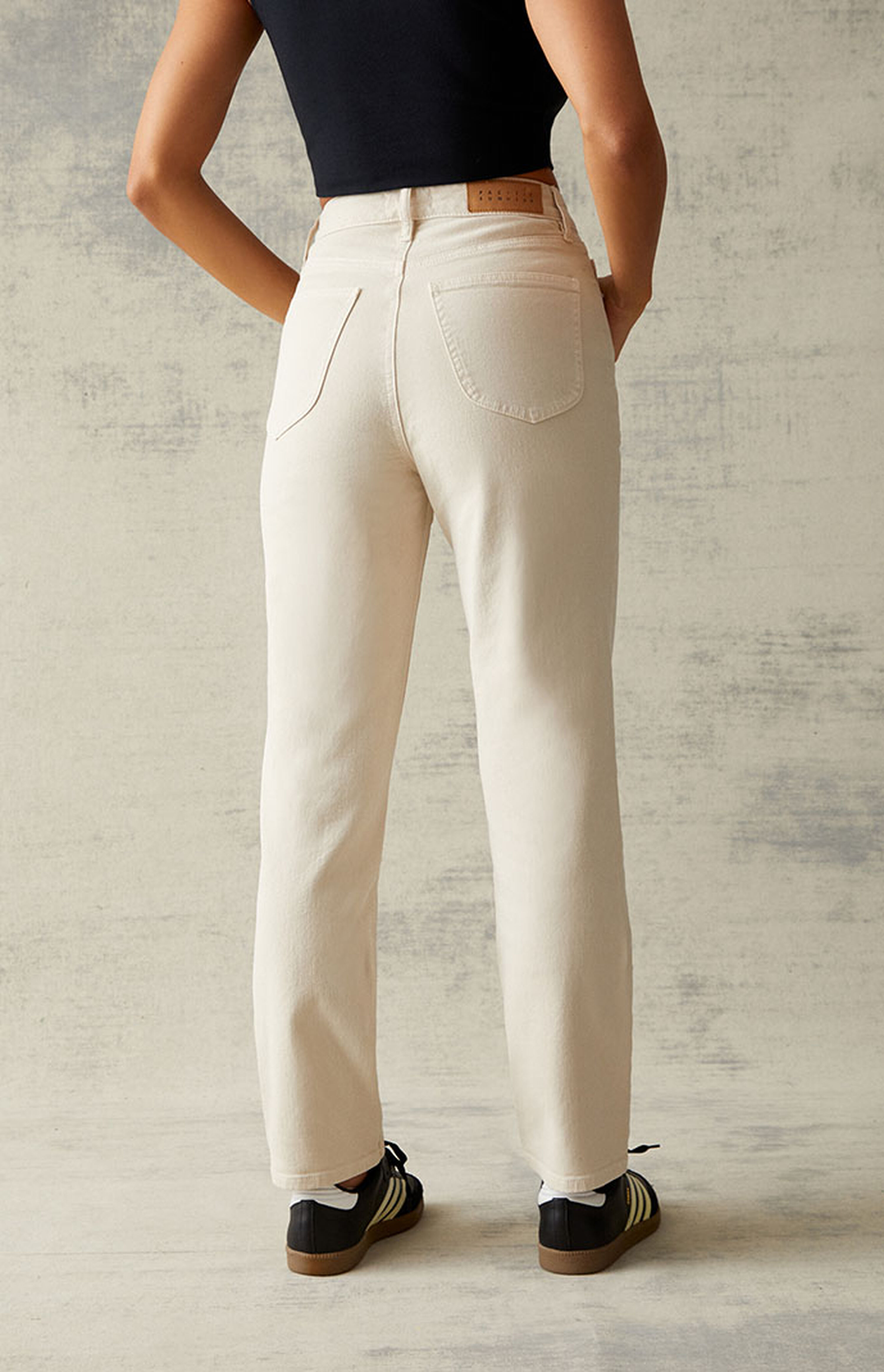 Pacsun Beige Curve Straight Leg Jeans | Pacsun
