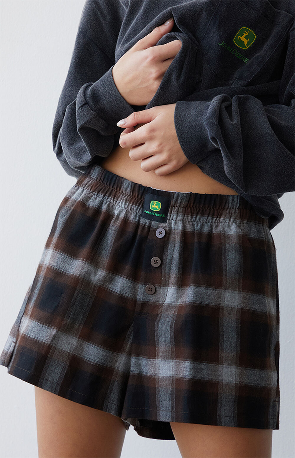 JOHN DEERE Plaid Low Rise Boxer Shorts | PacSun