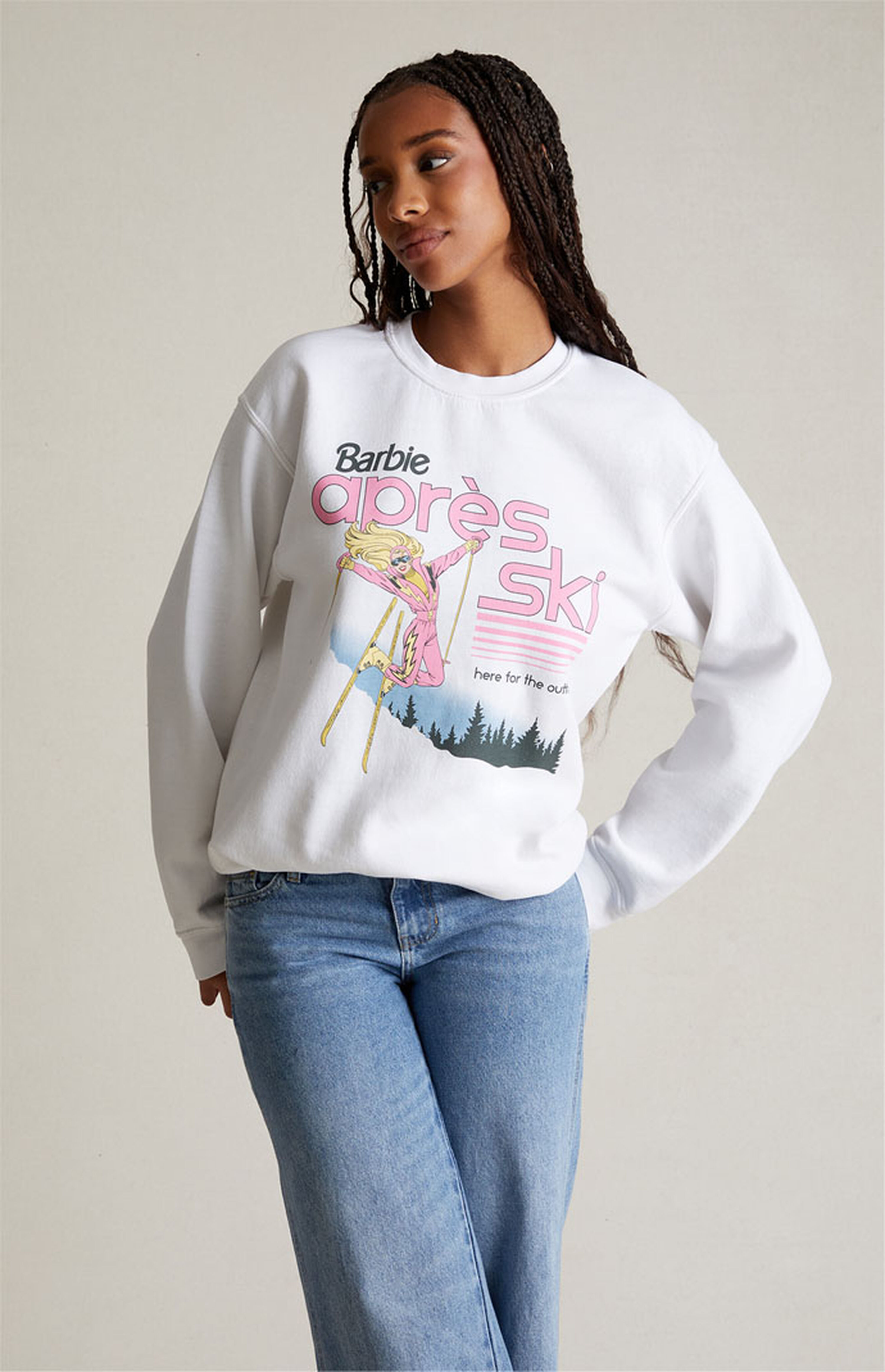 Barbie Apres Ski Crew Neck Sweatshirt | PacSun