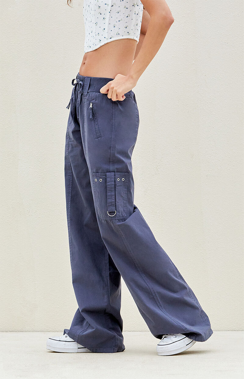 Pacsun Navy Low Rise Baggy Flare Pants | PacSun