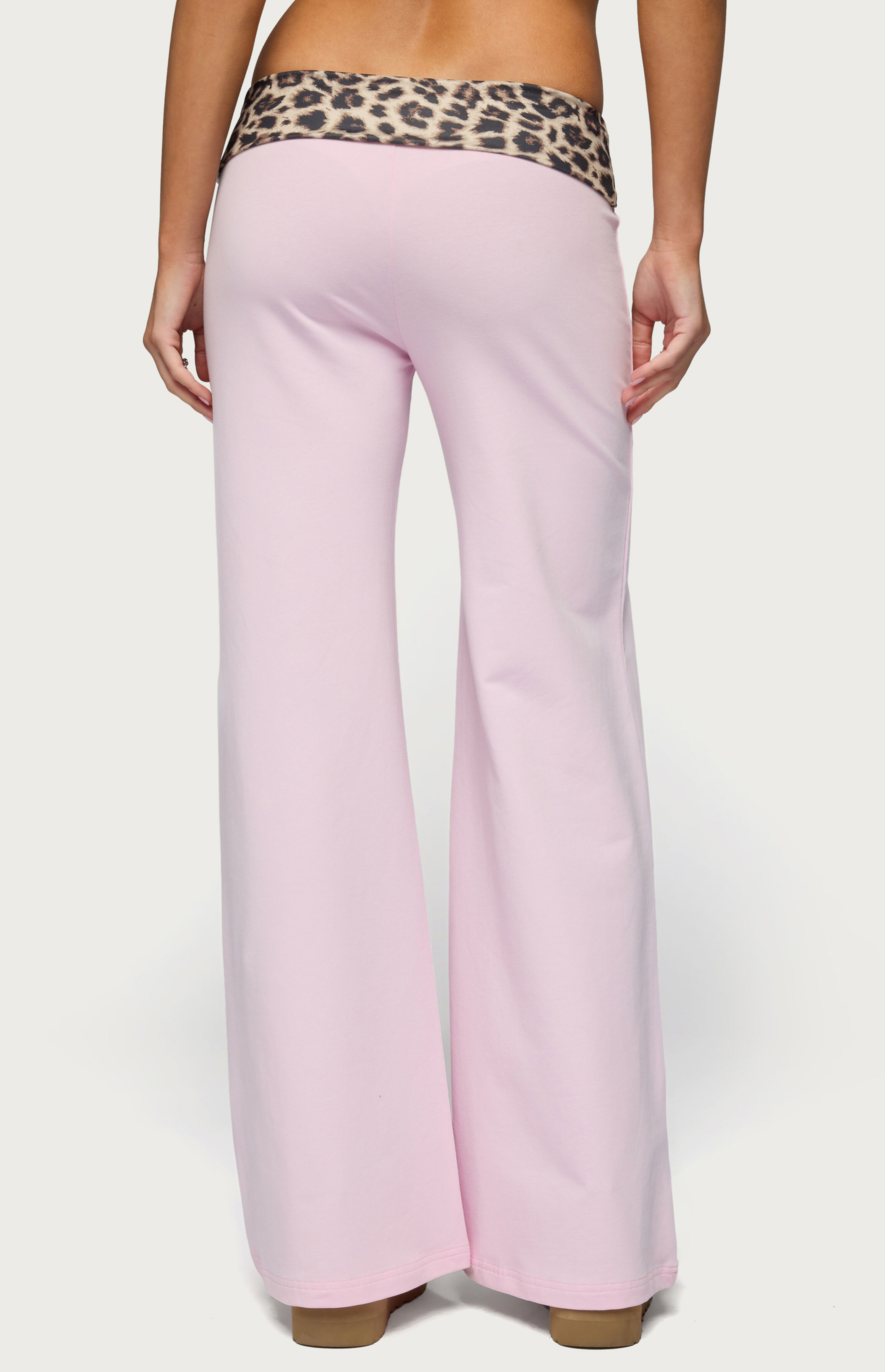 Edikted Leopard Fold Over Pants | Pacsun