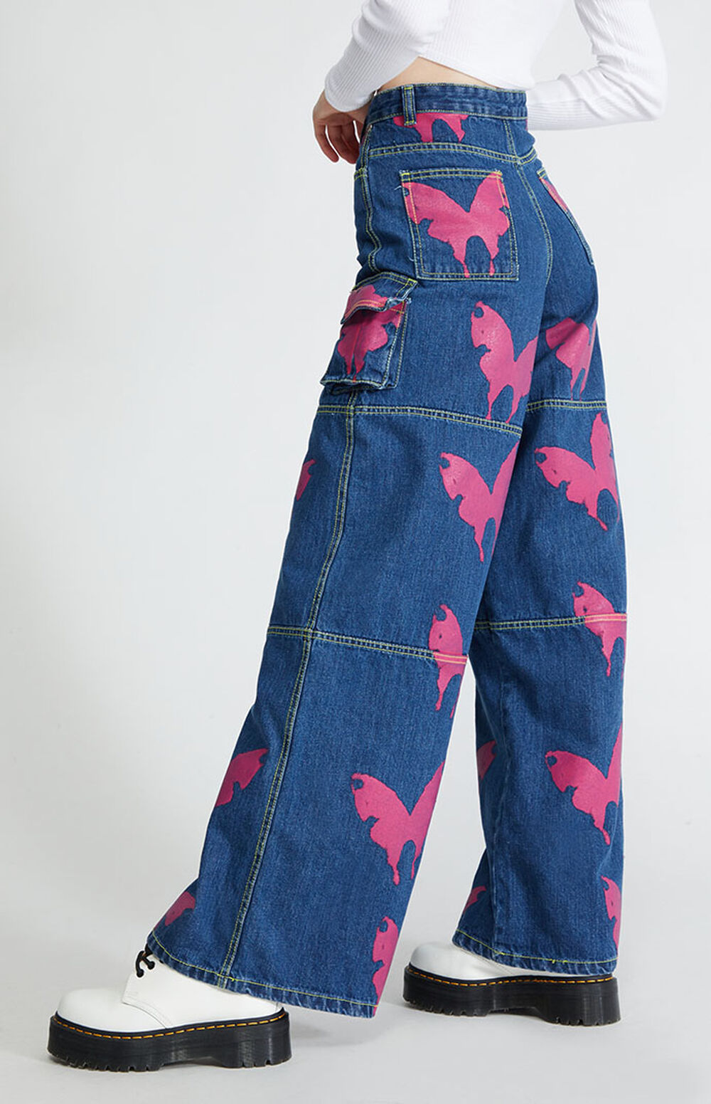 Daisy Street Printed Wide Leg Jeans | PacSun