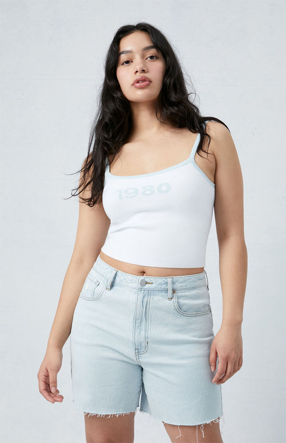 Pacsun Stretch Light Indigo Curve Denim Dad Shorts | Pacsun