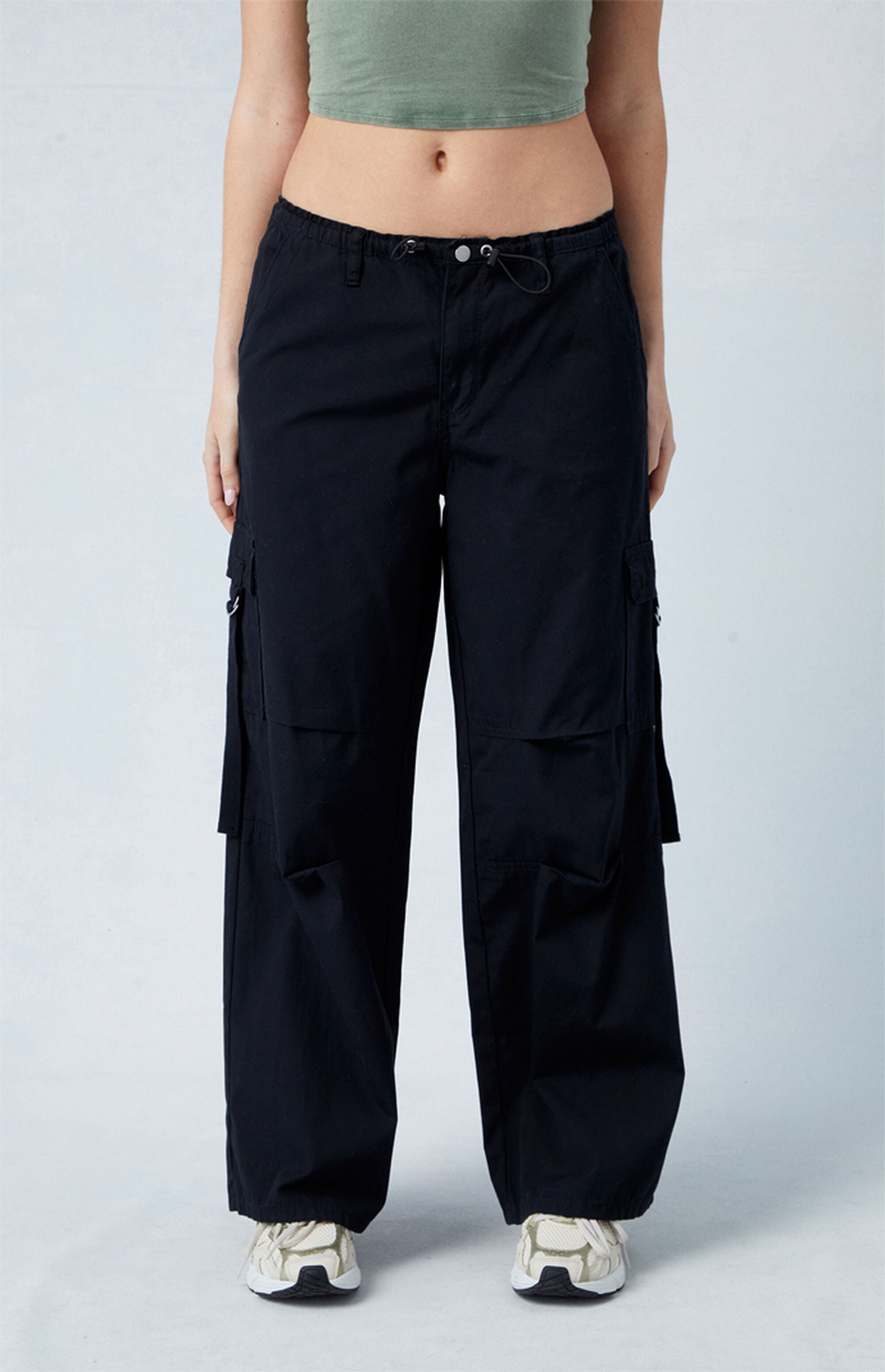 Pacsun Black Toggle Baggy Cargo Pants | PacSun