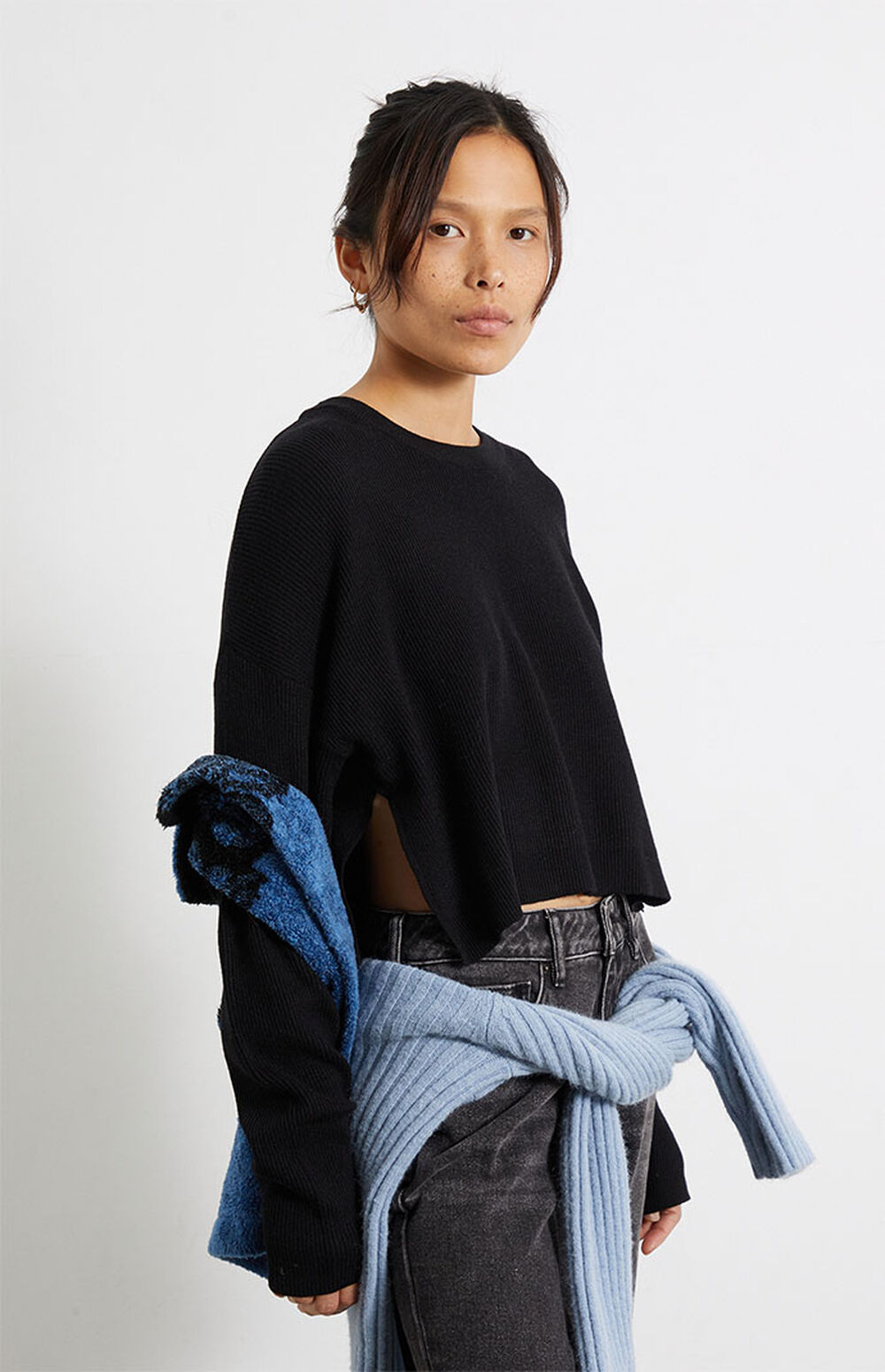 LA Hearts Side Split Crew Neck Sweater | PacSun